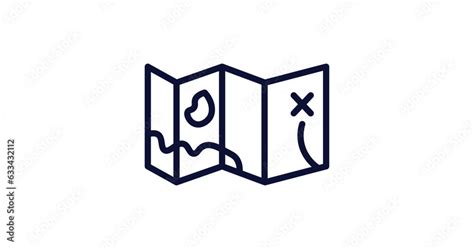 Treasure Map Icon Thin Line Treasure Map Icon From Nautical Collection