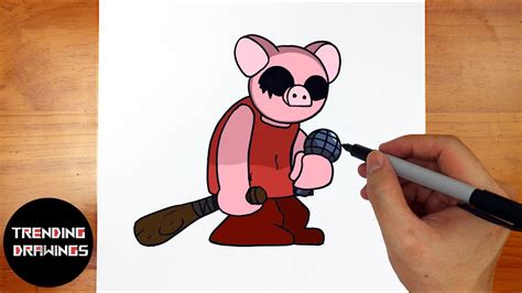 Cómo dibujar el personaje FNF MOD Piggy Easy paso a paso
