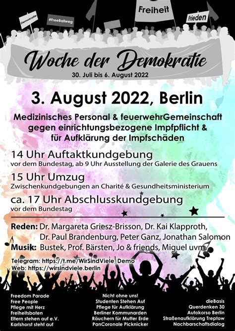 Woche Der Demokratie 3 August 2022 Berlin