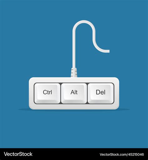 Ctrl Alt Del Keyboard Keys Isolated Royalty Free Vector