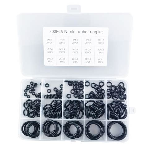 DDKY Kit Assortimento Di O Ring In Gomma Da 200 Pezzi O Ring