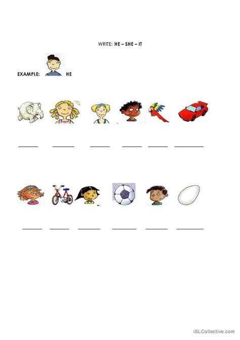 HE SHE IT English ESL Worksheets Pdf Doc