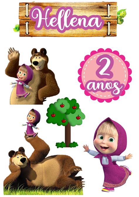 Total 52 Imagen Topo De Bolo Masha E O Urso Para Imprimir In