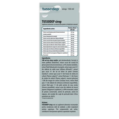 Prospect Sirop De Tuse Pentru Copii Tussodep 150 Ml Dr P Farmacia