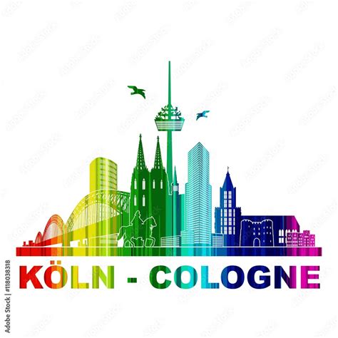 Köln Panorama Skyline Wandtatoo Sehenswürdigkeiten Kölner Dom