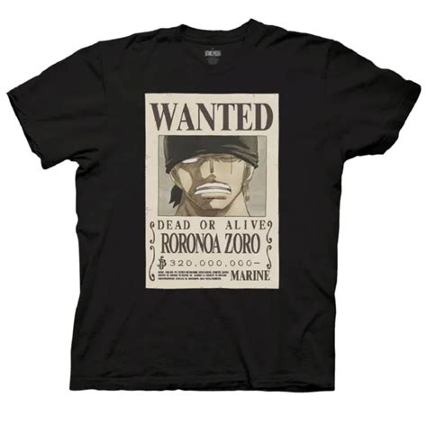 One Piece Roronoa Zoro Full Wanted Poster Anime Adult Unisex T Shirt