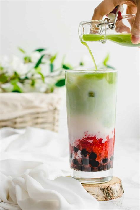 Strawberry Matcha Boba 10 Minutes That Cute Dish