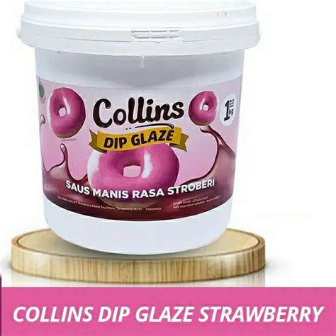 Jual Collins Dip Glaze Strawberry 1kg Shopee Indonesia