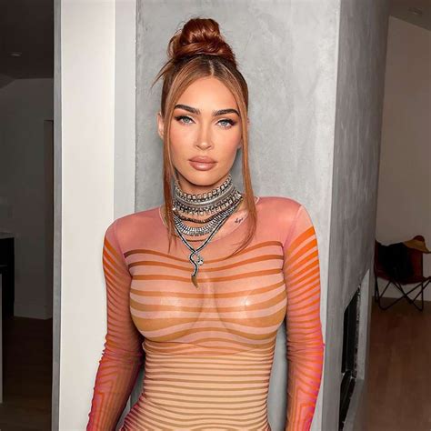 Megan Fox S Sheer Orange Creamsicle Dress Is Tasty AF