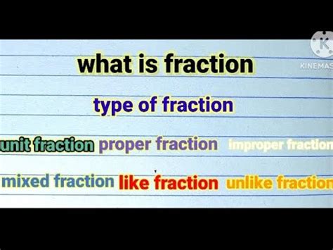 Fraction Types Of Fractionfraction With
