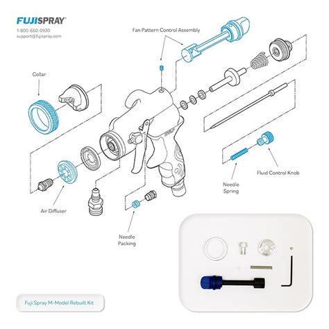 Fuji Spray 2342 Blue M Model Gun Rebuild Kit F7 2oz Fuji Spray