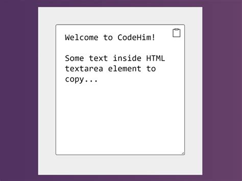 Textarea Copy To Clipboard Button CodeHim