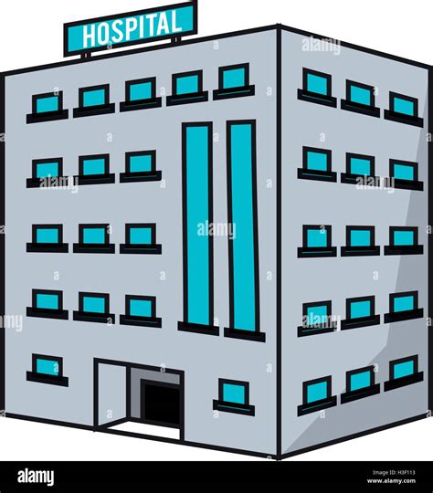 El diseño de los edificios del hospital aislado Imagen Vector de stock