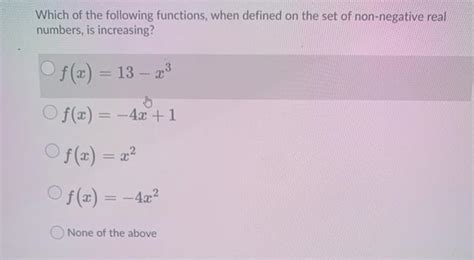solved which of the following functions when defined on the