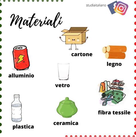 Impara Litaliano On Instagram Tipi Di Materiali