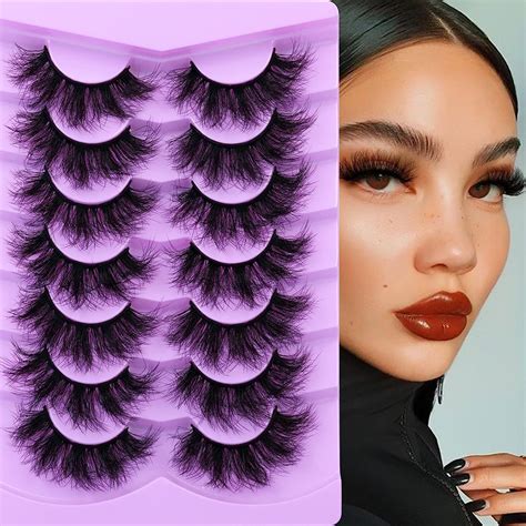 Amazon Fluffy Mink Lashes Wispy False Eyelashes 8D Volume Fake