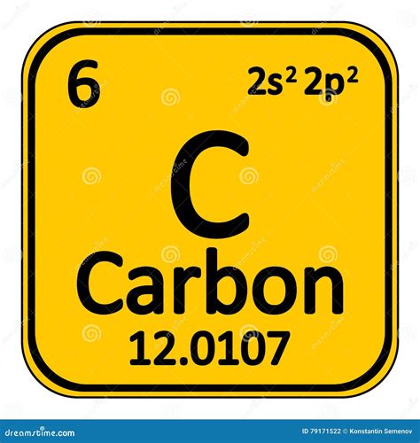 Icono Del Carbono Del Elemento De Tabla Periódica Stock de ilustración