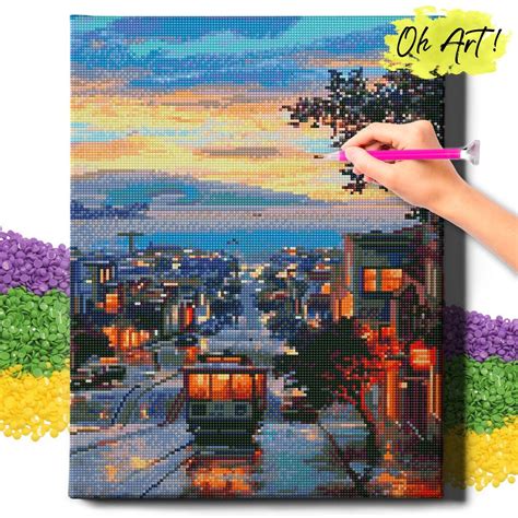 DIAMOND PAINTING 5D z RAMĄ Krajobraz Haft Diamentowy Duży Wieczorne