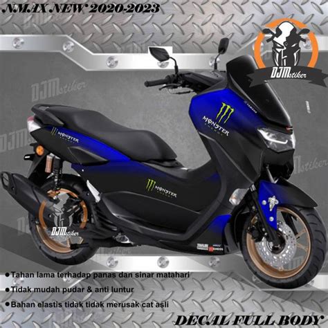 Sticker Stiker Setiker Full Body Yamaha Nmax 2020 2023 Motif Monster