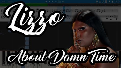 Lizzo About Damn Time Piano Tutorial Sheets MIDI Synthesia