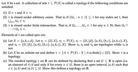 solved let x be a set a collection of sets τ⊆p x is called