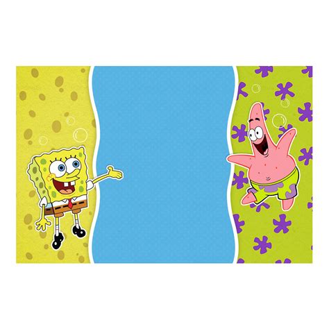 7 Artes Convite Bob Esponja Grátis para Editar e Imprimir