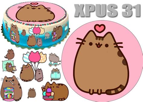 Opłatek na tort Kot PUSHEEN 9 postaci dedykacja XPUS31 ERLI pl