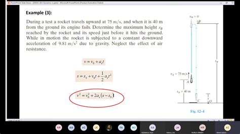 dynamics lecture 1 part 2 rectilinear kinematics with constant acceleration youtube