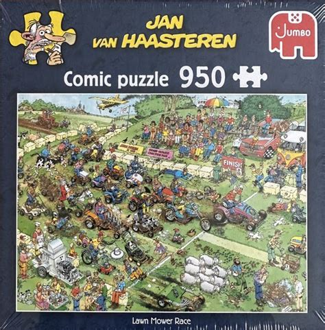 Jan Van Haasteren Comic Puzzle 950 Stukjes Jumbo Puzzel Lawn Mower Race