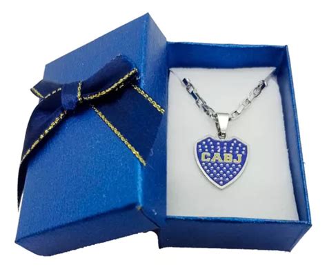 Collar Cadena Acero Quirúrgico Dije Escudo Boca Juniors Cabj