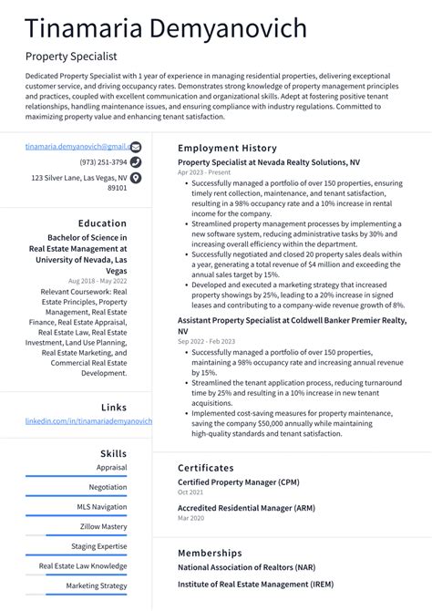 Top 17 Property Specialist Resume Objective Examples