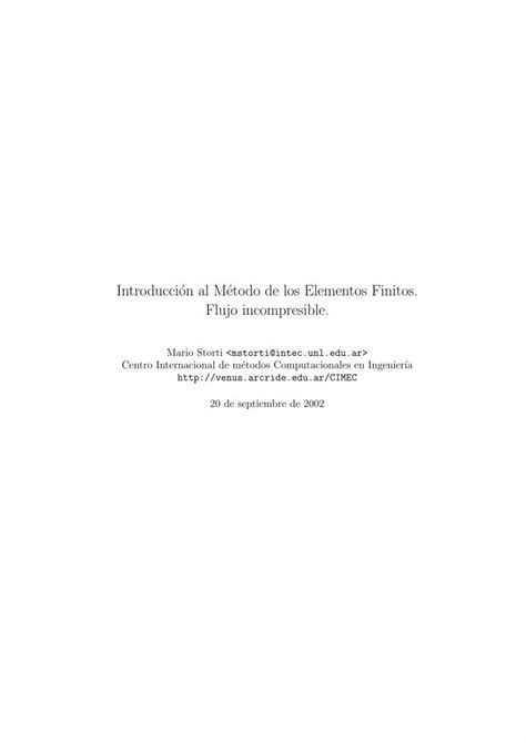 PDF Introducci On Al M Etodo De Los Elementos Finitos Flujo