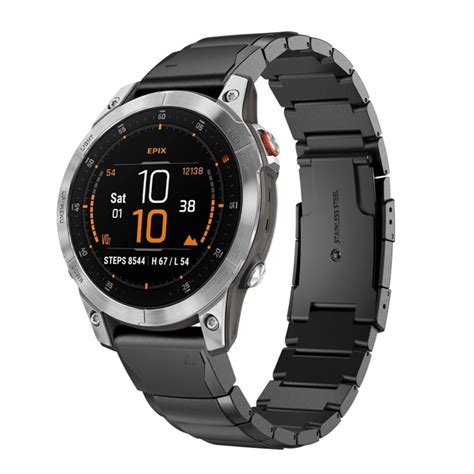 Garmin Epix Gen 2 22mm klockarmband i rostfritt stål 22mm Svart
