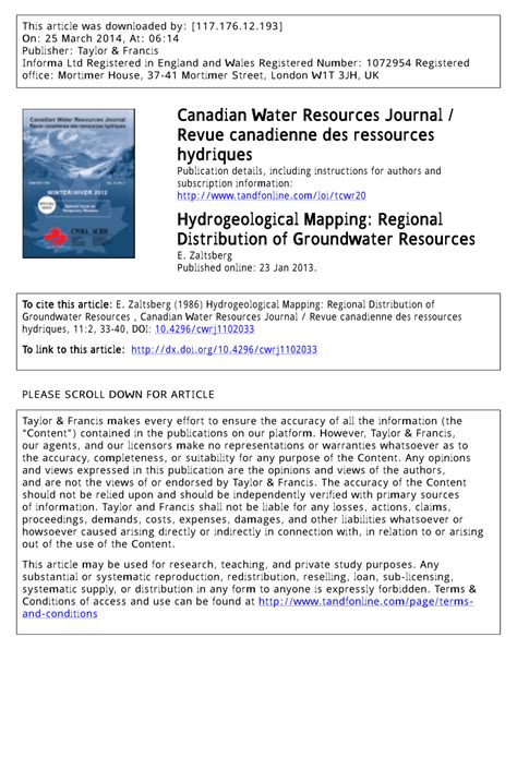 pdf hydrogeological mapping regional distribution of groundwater resources