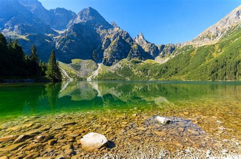Lake Morskie Oko Tatra National Park Poland Mountains Lake Stones