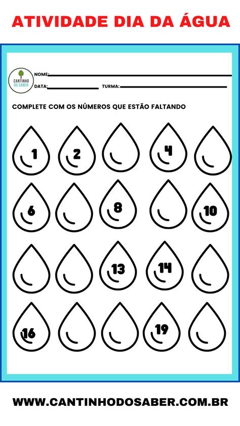 ATIVIDADE PARA O DIA DA ÁGUA Atividades para a Educação Infantil