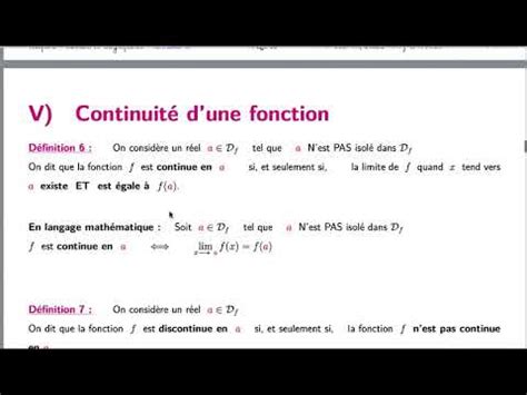 Exemple 1 Limites et domaine de continuité YouTube