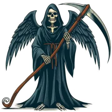 A Grim Reaper With Big Sickle Scythe Grim Reaper With Scythe Sickle