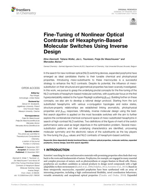 pdf fine tuning of nonlinear optical contrasts of hexaphyrin based molecular switches using