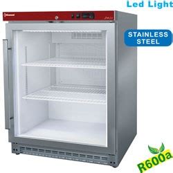 Frigo ventilée porte vitrée 150 lit acier inox Diamond promo