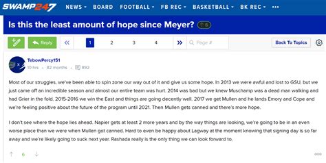 Message Board Geniuses On Twitter Florida Fans Are Down So Bad