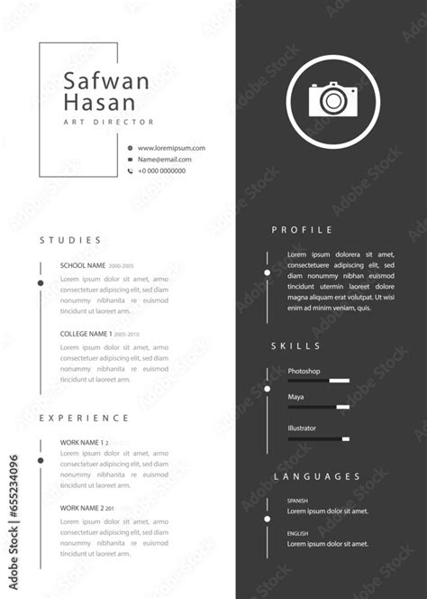 Infographic Cv Template Classy Employment Interview Minimalist Sample