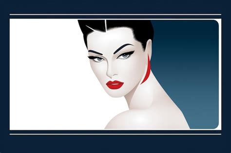 Premium AI Image An Illustration Of A Woman With Red Lips And Black Hair
