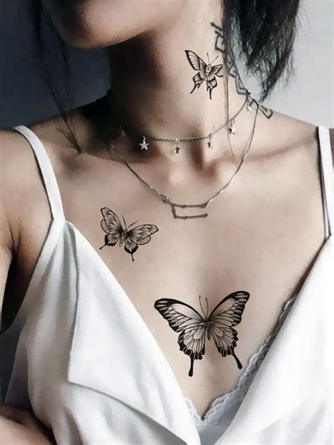 1 pieza Etiqueta engomada del tatuaje temporal oscuro estilo gótico con