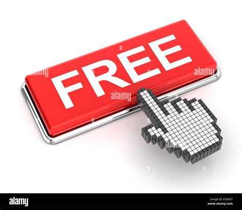 Hand Cursor Clicking A Free Button Stock Photo Alamy