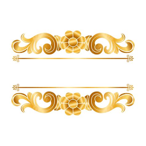 Gold Floral Vintage Title Frame Vector Vintage Border Banner Flower