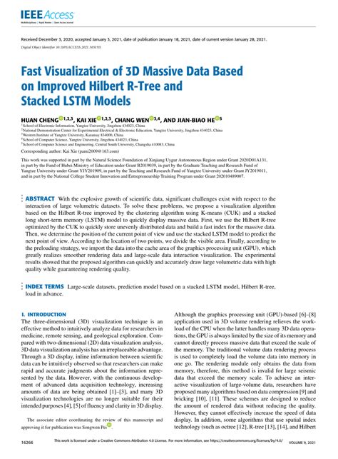pdf fast visualization of 3d massive data based on improved hilbert r tree and stacked lstm models