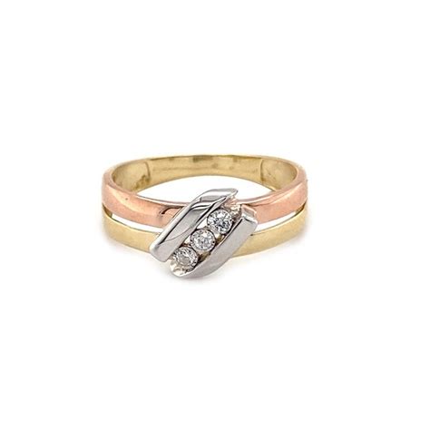 14 Kt Yellow Gold Ring 0 06 Ct Diamond Catawiki