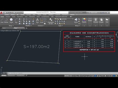 DIBUJAR DESDE COORDENADAS EN AUTOCAD TABLA DE COORDENADAS RUMBO