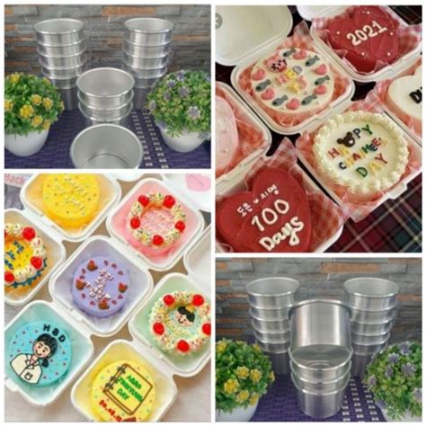 Jual Loyang Bulat Press Tanpa Sambungan Korean Mini Cake Lunch Box Cake